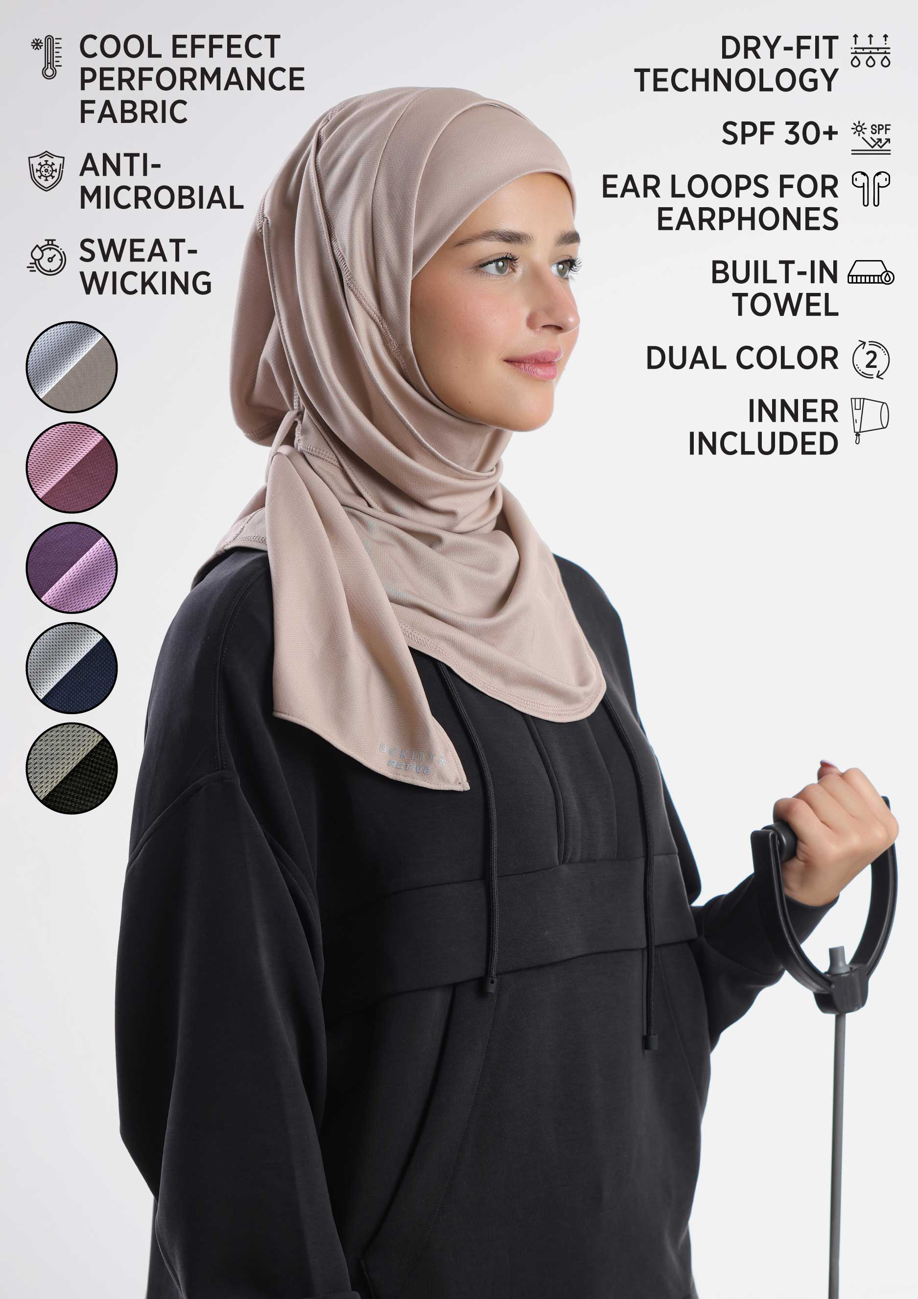 Gym Sports Hijab Dual Color - Non Reversible – BOKITTA India