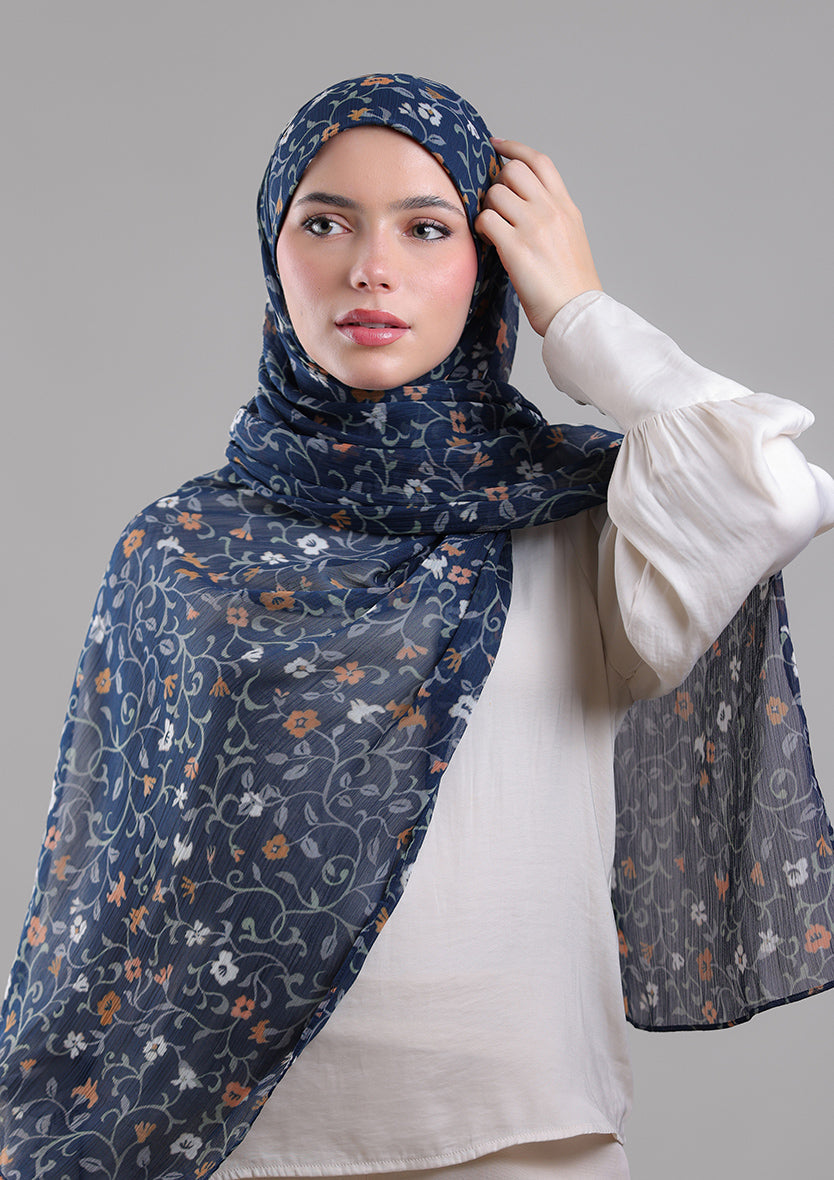 Miniflora Cream printed Chiffon Instant Bokitta Hijab – BOKITTA India