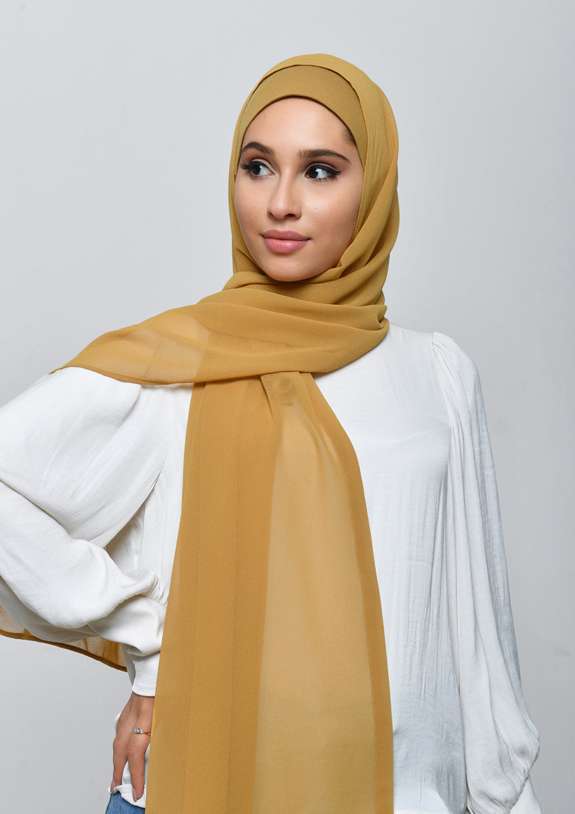 BOKITTA Mustardy - Crepe Chiffon Hijab for Women | Essentials ...